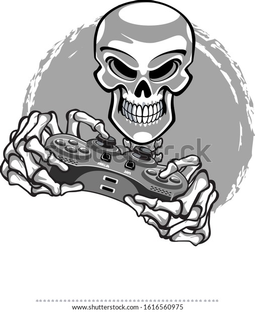 Human Skeleton Holding Video Game Console Stock Vector (Royalty Free ...