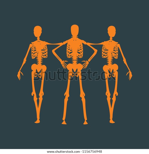 Human Skeleton Standing Hugging Halloween Party Stock Vector (Royalty ...