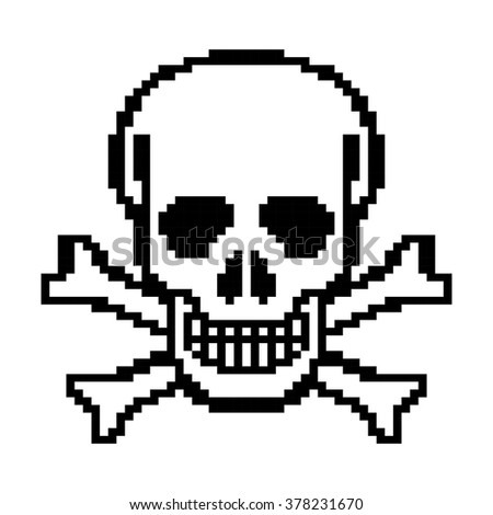 Human Skull Crossbones Pixel Art Vector Stock Vector (Royalty Free ...