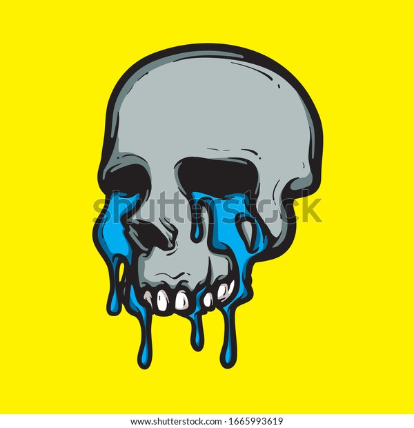 Human Skull Crying Tears Come Out Stock Vector (Royalty Free ...