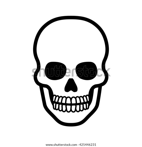 Human Skull Death Dead Line Art Stock Vector (Royalty Free) 425446231 ...