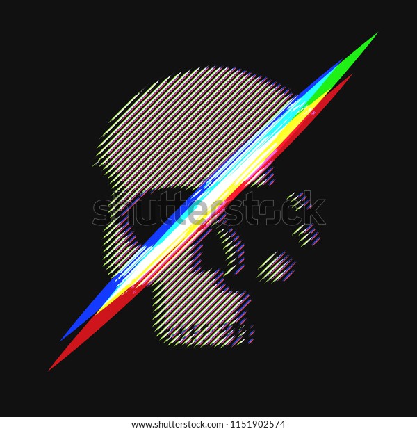 Human Skull Distorted Glitch Style On Stock Vector (Royalty Free ...