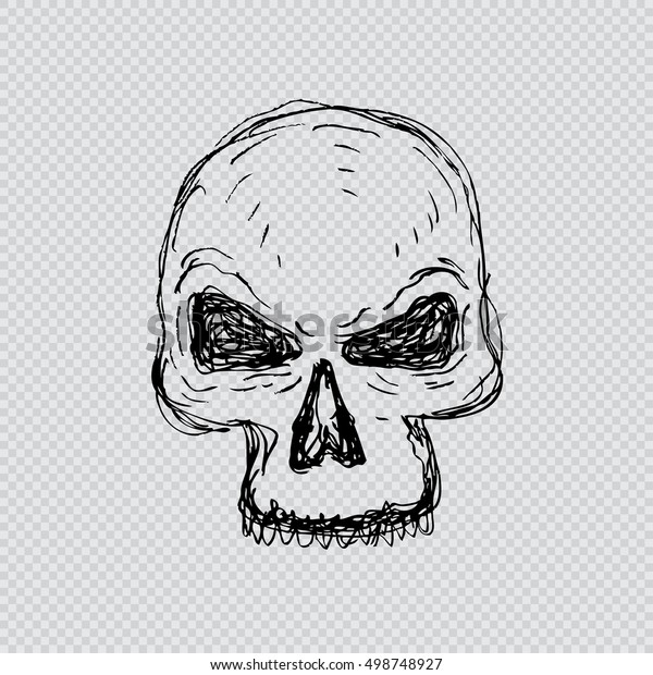 Human Skull Doodle Style Stock Vector (Royalty Free) 498748927