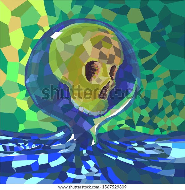 Human Skull Without Lower Jaw Inside Stock Vector (Royalty Free ...