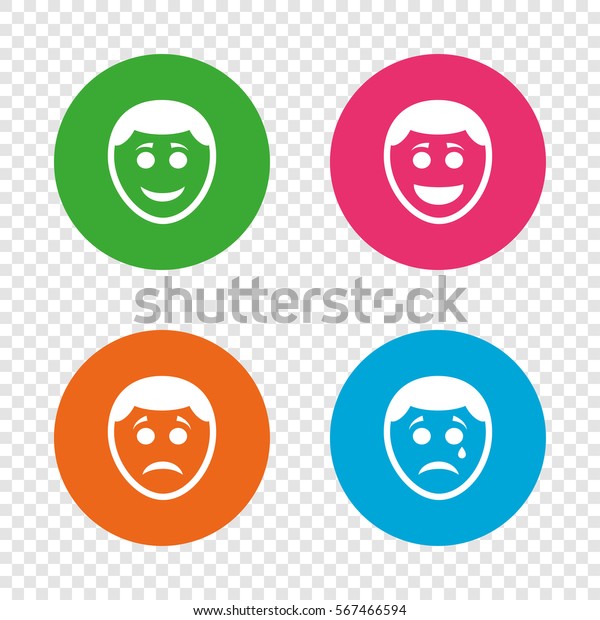 Human Smile Face Icons Happy Sad Stock Vector (Royalty Free) 567466594
