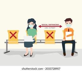 Human Social Distancing How Protect Yourself Stock Vector (Royalty Free ...