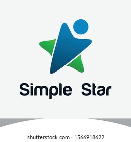 Human Star Logo Design Concept Simple Stock Vector (Royalty Free ...