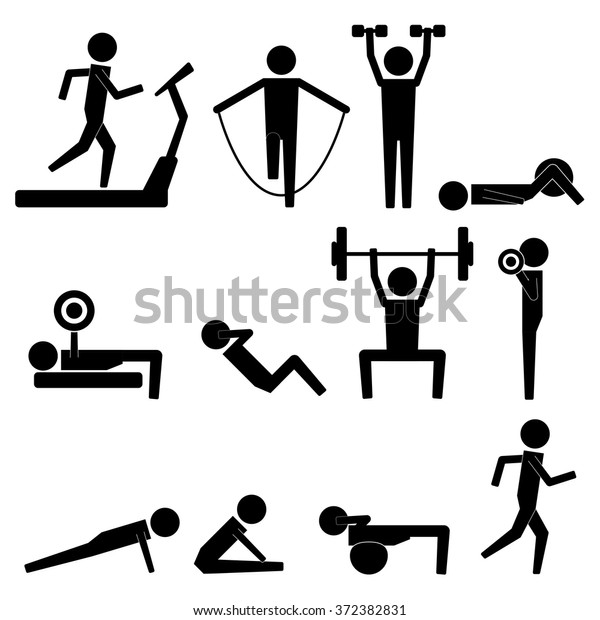 Human Stick Figure Body Exercise Icon: เวกเตอร์สต็อก (ปลอดค่าลิขสิทธิ์ ...