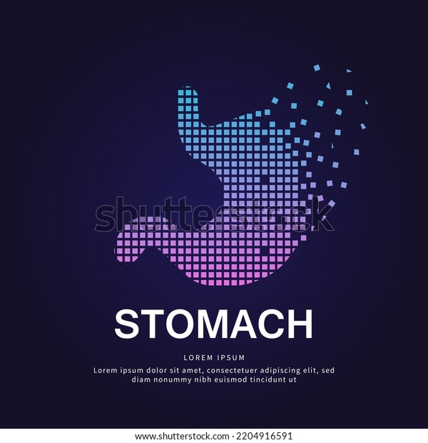 Human Stomach Medical Structure Pixel Art Stock Vector (Royalty Free ...