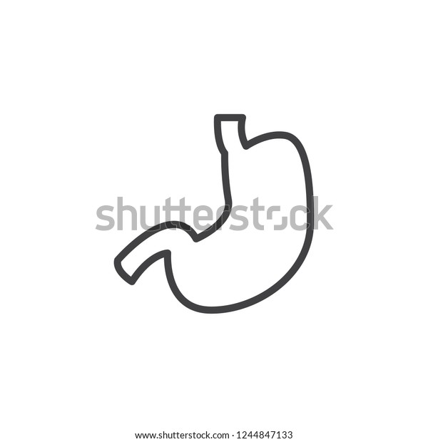 Human Stomach Outline Icon Linear Style Stock Vector (Royalty Free ...