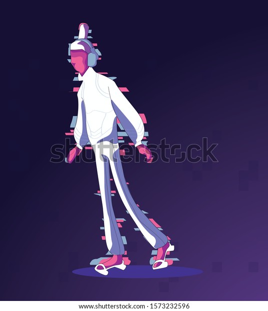 Human Technological Character Digital People Stock Vector (Royalty Free ...
