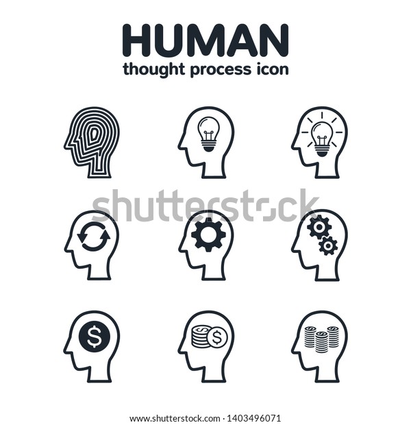 Human Thought Process Iconsoutline Icons Stock Vector (Royalty Free ...