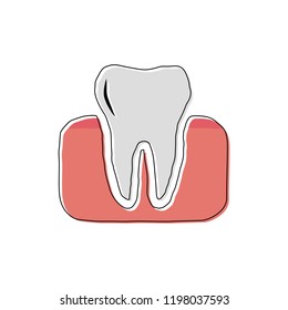 Human Tooth Doodle Vecto Icon Overlay Stock Vector (Royalty Free ...