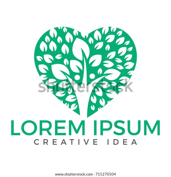 Human Tree Heart Logo Design Healthy Stock Vector (Royalty Free ...