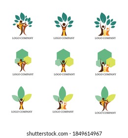 Human Tree Icon Green Leaves Eco Stock Vector (Royalty Free) 1849614967