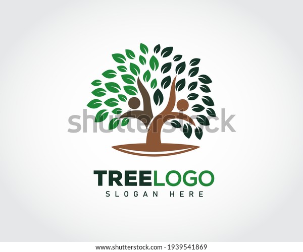 Human Tree Logo Symbol Illustration Inspiration Stock Vector (Royalty ...