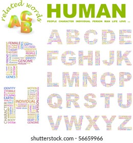 Human Vector Letter Collection Illustration Different Stock Vector ...