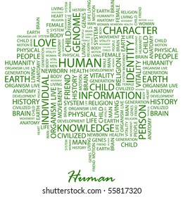 Human Word Collage On White Background Stock Vector (Royalty Free ...