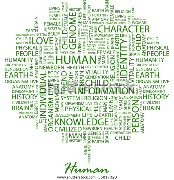 Human Word Collage On White Background Stock Vector (Royalty Free ...
