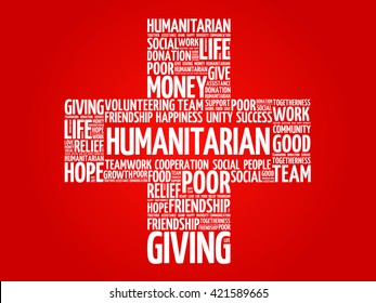 Humanitarian Word Cloud Collage Cross Concept Stock Vector (Royalty ...