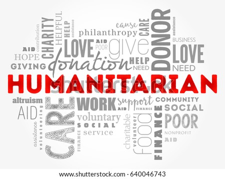 Humanitarian Word Cloud Collage Social Concept Stock Vector (Royalty ...