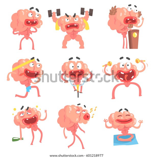 Humanized Brain Cartoon Character Arms Legs Stock Vector (Royalty Free ...