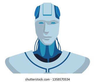 Humanoid Robot Avatar Portrait Stock Vector (Royalty Free) 1358570534 ...