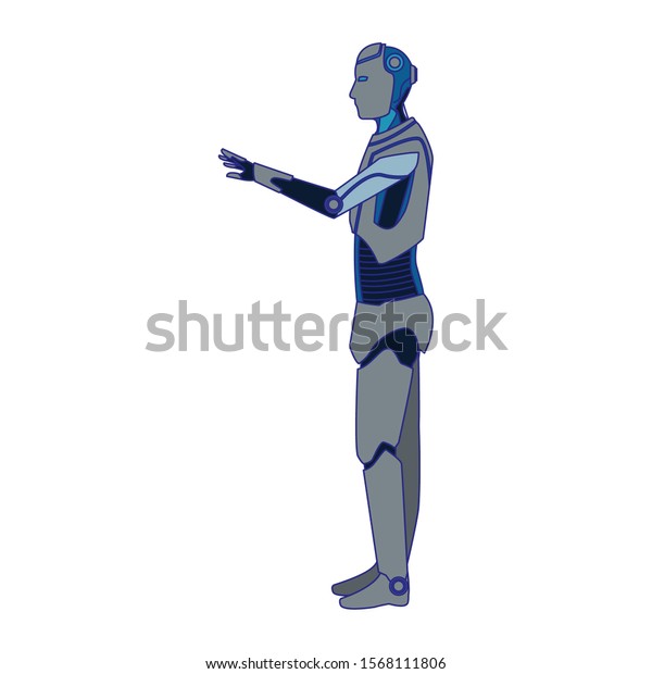 Humanoid Robot Icon Over White Background Stock Vector (Royalty Free ...