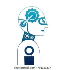 Humanoid Robot Profile Icon Stock Vector (Royalty Free) 791363317 ...