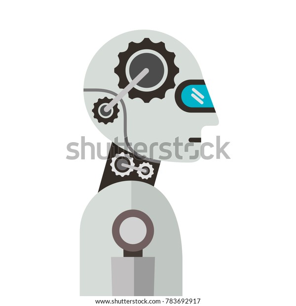 Humanoid Robot Profile Icon Stock Vector (Royalty Free) 783692917