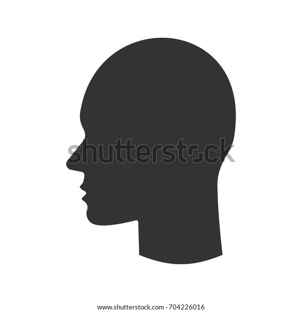 Humans Head Glyph Icon Silhouette Symbol Stock Vector (Royalty Free ...
