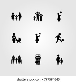 Humans Icon Set Vector Family Mother Stock Vector (Royalty Free ...