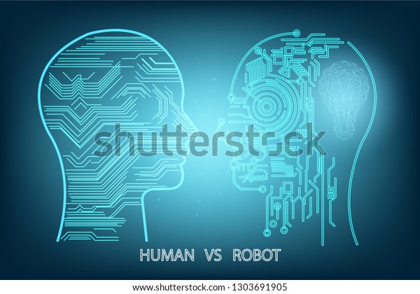 Humans Vs Robots Future Stock Vector (Royalty Free) 1303691905 ...