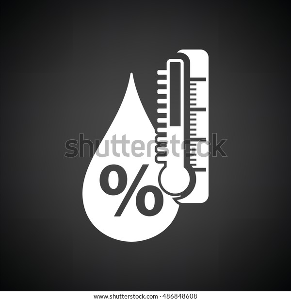 Humidity Icon Black Background White Vector Stock Vector (Royalty Free ...