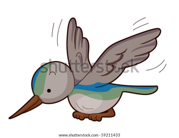 Hummingbird Flapping Wings Vector Stock Vector (Royalty Free) 59211433 ...