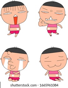 Humorous Comical Character Illustration Set Stock Vector (Royalty Free ...