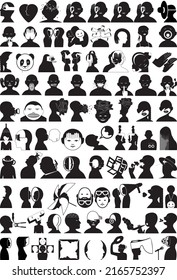 Humorous Expressive Head Profiles Stock Vector (Royalty Free ...