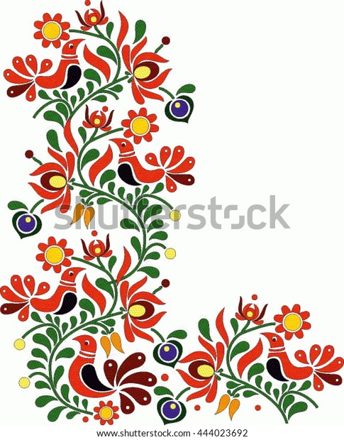 Hungarian Folk Art Stock Vector (Royalty Free) 444023692