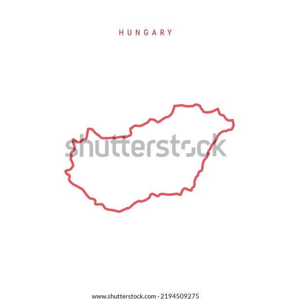 Hungary Editable Outline Map Hungarian Red Stock Vector (Royalty Free ...