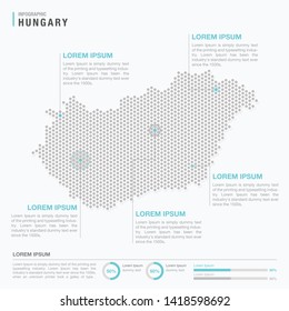 Hungary Map Infographics Abstract Pixelated Dot Stock Vector (Royalty ...