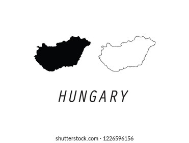 Hungary Map Outline Country Shape National Stock Vector (Royalty Free ...
