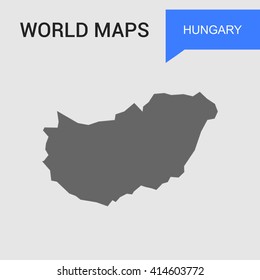 Hungary Map Vector Country Border Map Stock Vector (Royalty Free ...