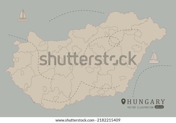 Hungary Map World Map International Vector Stock Vector (Royalty Free ...