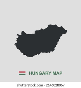 Hungary Simple Map Black White Vector Stock Vector (Royalty Free ...