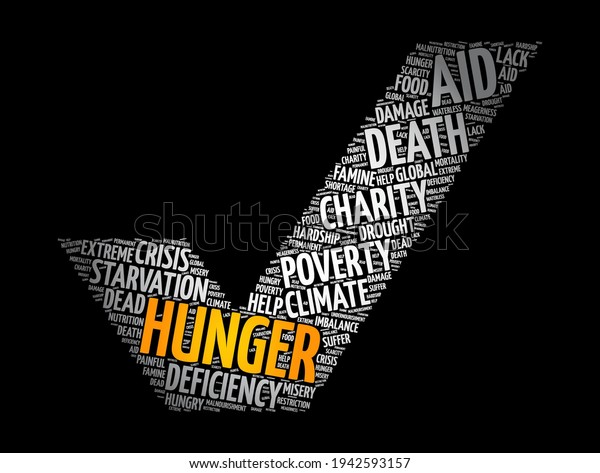 Hunger Check Mark Word Cloud Collage Stock Vector (Royalty Free ...