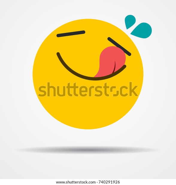 Hungry Emoticon Flat Design Stock Vector (Royalty Free) 740291926