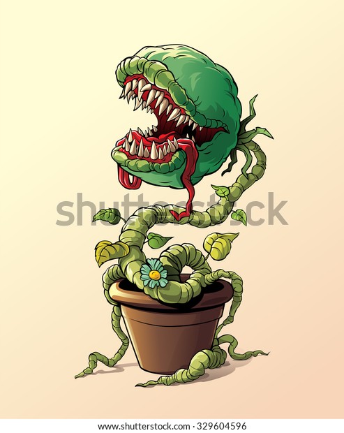 Hungry Evil Carnivorous Plant Pot Stock Vector (Royalty Free) 329604596 ...