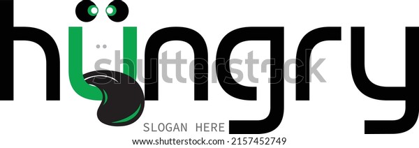 Hungry Lettering Logo Vector Design Simple Stock Vector (Royalty Free ...