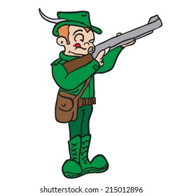 Hunter Aiming Cartoon Illustration Stock Vector (Royalty Free ...