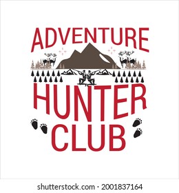 Hunter Club Typography Vector Tshirt Design Stock Vector (Royalty Free ...